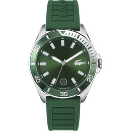 Lacoste Damen Quarzuhr "TIEBREAKER", gr&uuml;n, Armbanduhren, Armbanduhr, Herrenuhr, Datum, Mineralglas, Silikonarmband