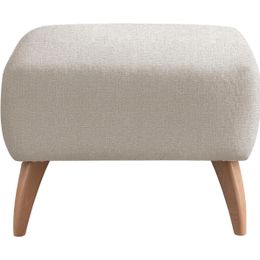 Polsterhocker Home Affaire, B:66cm H:44cm T:66cm, beige, 100% Polyester, Hocker, "Colori", Holzfu&szlig;farbe w&auml;hlbar, verschiedene Stoffe, hochwertige