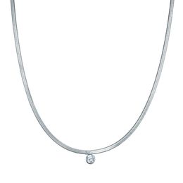 EASTSIDE Damen Schlangenkette "ES461", 40,0cm Basiskette + 5,0cm Verl&auml;ngerung,mit Zirkonia, Edelstahl, silber, Edelstahl, Halsketten, aus Edelstahl