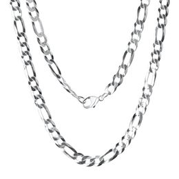 Vivance Damen Collierkettchen "925/- Sterling Silber wei&szlig; Figarokette 55 cm", 55cm, Silber 925 (Sterlingsilber), L: 55 B: 8mm, wei&szlig;, Silber 925