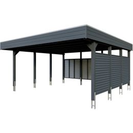 Skan Holz Doppelcarport SKANHOLZanthrazit, Carports, "Friesland Set 13"