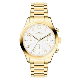 Fynch-Hatton Damen Chronographgoldfarben, Armbanduhren, Quarzuhr, Armbanduhr, Damenuhr, Edelstahlarmband, analog