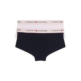 Mädchen Hipster "2PK HIPSTER PRINT", Tommy Hilfiger Underwear, Gr. 128, schwarz-weiß, Jersey, Obermaterial: 95% Baumwolle, 5% Elasthan, gestreift,