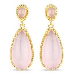 Rafaela Donata Damen Paar Ohrh&auml;nger "Set: K41", 33,mit Steinen, Glasgelbgold, rosa, Glas, Ohrringe, aus Sterling Silber