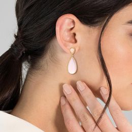 Rafaela Donata Damen Paar Ohrh&auml;nger "Set: K41", 33,mit Steinen, Glasgelbgold, rosa, Glas, Ohrringe, aus Sterling Silber