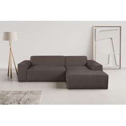 Ecksofa OTTO HOME, B:253cm H:70cm T:188cm, braun, 100% PES, Wohnzimmer, Sofas, "Zeus-L modern & zeitlos, Breite 253 cm, bequemes Sofa", Curvy Trend
