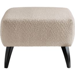 Polsterhocker Home Affaire, B:66cm H:44cm T:66cm, beige, 100% Polyester, Hocker, "Colori", Holzfu&szlig;farbe w&auml;hlbar, verschiedene Stoffe, hochwertige