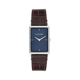 Calvin Klein Damen Quarzuhr "Dapper"braun, blau, Armbanduhren, Armbanduhr, Damenuhr, Herrenuhr, Lederarmband, analog