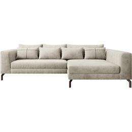 Ecksofa Home Affaire, B:284cm H:82cm T:172cm, beige, 88% PES; 12% Nylon, Wohnzimmer, Sofas, "Cross, mit softem Sitz, L-Form, wendbare Zierkissen,