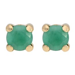 Firetti Paar Ohrstecker "Schmuck Geschenk Gold 375 Ohrschmuck Ohrringe Solit&auml;r", 7mm, Gelbgold 375gelbgoldfarben, gr&uuml;n, gr&uuml;n, Gelbgold 375, Ohrringe