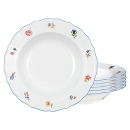 Seltmann Weiden Suppenteller "Suppenteller Sonate Nostalgie &oslash; 22,4 cm 6er Set wei&szlig;", L:22,4cm, wei&szlig;, Speiseteller