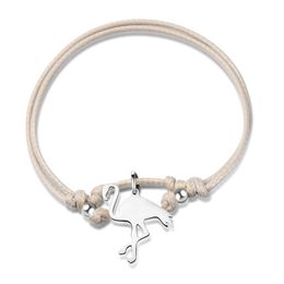 AILORIA Damen Armband "Armband beige/silber FLAMANT", Edelstahl, silber, Edelstahl, Armb&auml;nder