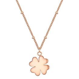 EASTSIDE Damen Kette ohne Anh&auml;nger "ES380", 40,0cm Basiskette + 5,0cm Verl&auml;ngerung, Edelstahl, rosa, Edelstahl, Halsketten, mit Kleeblatt-Anh&auml;nger