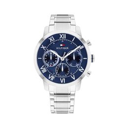 Tommy Hilfiger Damen Multifunktionsuhr "TH-OXFORD"edelstahlfarben, blau, Armbanduhren, Quarzuhr, Armbanduhr, Herrenuhr, Edelstahlarmband, analog