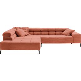 Ecksofa Home Affaire, B:321cm T:216cm, orange, : 88% Polyester, 12% Polyacryl, Wohnzimmer, Sofas, "Ancona New, wahlweise motorische
