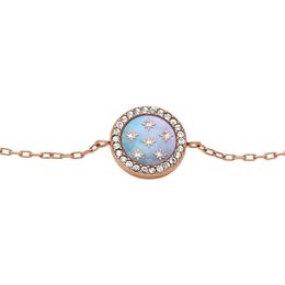 Fossil Damen Armband "Schmuck Geschenk Edelstahl Armschmuck MERRIT", 21,6cm, Edelstahl Perlen, rosa, Edelstahl, Perlen, Armb&auml;nder, mit Glasstein -