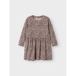 name it M&auml;dchen Minikleid "NMFLEOANA M LS DRESS", lila, Gr. 92, bedruckt, Jersey, Obermaterial: 95% Baumwolle, 5% Elasthan, Kleider
