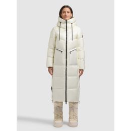 Steppmantel Khujo "TONIA", Damen, Gr. S, luna wei&szlig;, 100% Nylon, unifarben, eingesetzt elastischer Bund mit Windstopper, M&auml;ntel Steppmantel