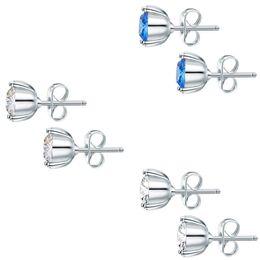 Lulu & Jane LULU & JANE Damen Paar Ohrstecker "Set: AV113", 7,3,mit Steinensilber, wei&szlig;, Ohrringe, verziert mit Kristallen von Swarovski