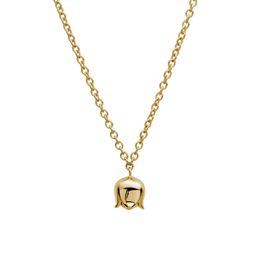 LYOMI Damen Kette mit Anh&auml;nger "585/- Gelbgold Bl&uuml;te synth. Diam 0,25ct.", 42,0, 0,25, Gold, L: 42 B: 6,8mmgelb, Gold, B:6,8mm, Halsketten
