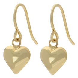 Firetti Damen Paar Ohrhaken "Schmuck Geschenk Silber 925 Ohrschmuck Ohrringe Herz", Silber 925 (Sterlingsilber)gelbgoldfarben, Silber 925