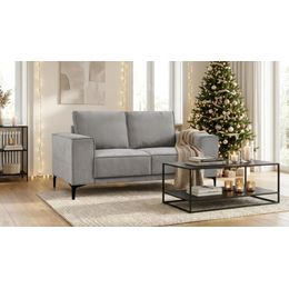 2-Sitzer OTTO HOME, B:164cm H:85cm T:83cm, grau, 100% Polyester, Sofas, "Kompaktsofa Oland, Struktur, Flachgewebe, Luxus-Microfaser, Boucle", 164 cm,