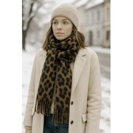 Damen Modeschal "Leopardo"braun, Basic, Collezione Alessandro, animal-print, Polyacryl, Modet&uuml;cher