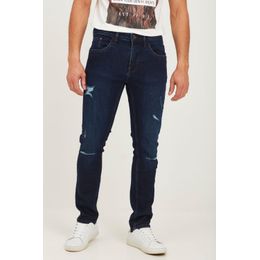 Blend Herren 5-Pocket-Jeans "BHAverell"denim dunkelblau, Gr. 34, unifarben, Jeans, 98% Baumwolle, 2% Elasthan, Jeans, Klassische Slim-Fit-Jeans im