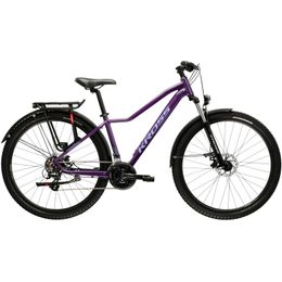 KROSS Mountainbike "Damen Hardtail Lea 2.0", 43cm, 29 Zoll (73,66cm) hinten: 29 Zoll (73,66cm), lila, Fahrr&auml;der