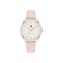 Tommy Hilfiger Damen Quarzuhr "CHLOE"rosa, silberfarben, Armbanduhren, Armbanduhr, Damenuhr, Lederarmband, analog