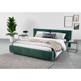 Polsterbett Home Affaire, B:242cm H:91cm L:250cm, grün, 95% Polyester;5% Nylon, Betten, "Adrina mit Biesenoptik, Feincord und Luxus-Microfaser", bis