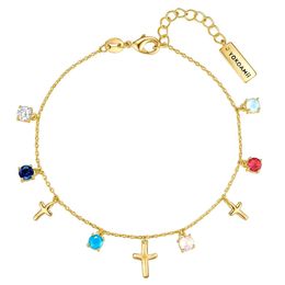 YOKOAMII Damen Gliederarmband "Y520", Messing, gelb, Messing, Armb&auml;nder