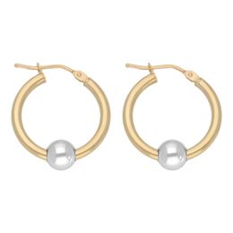 Firetti Damen Paar Creolen "Schmuck Geschenk Gold 375 Ohrschmuck Ohrringe Kugel bicolor", 19mm, Gelbgold 375, gold, Gelbgold 375, Ohrringe