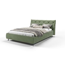Polsterbett LEONIQUE, B:196cm H:105cm L:254cm, gr&uuml;n, 94% Polyester, 6% Nylon, Betten, "Elloree, in 4 Breiten bis 200cm, auch in Leder", Kopfteilh&ouml;he