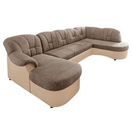 Wohnlandschaft DOMO collection, B:293cm H:84cm T:182cm, braun, NaturLEDER (echtes Rindsleder) in Sitz und R&uuml;cken. Korpus in passendem Kunstleder