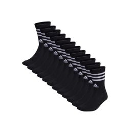 Herren Kurzsocken "Socken 3-Streifen Cushioned Crew 12er Pack", adidas originals, Gr. 37, schwarz, Obermaterial: 62% Baumwolle CO. 36% Polyester PES.