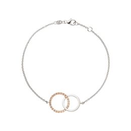 Jobo Damen Armband "Wei&szlig;goldarmband Diamantarmband", 19cm, Diamanten Ros&eacute;gold 585 Wei&szlig;gold 585ros&eacute;gold 585, Diamanten, Ros&eacute;gold 585, Wei&szlig;gold 585,