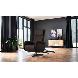 Relaxsessel Home Affaire, B:77cm H:117cm T:91cm, braun, Wohnzimmer, Sessel, "Cartore Fu&szlig; schwarz, manuelle oder motorische Verstellung mit Akku",