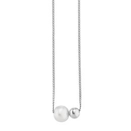CAI CA&Iuml; Damen Collierkettchen "925/- Sterling Silber rhodiniert Perle", 39+5cm, Silber 925 (Sterlingsilber), L: 44 B: 5mm, wei&szlig;, Silber 925