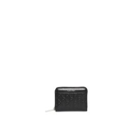 Calvin Klein Damen Geldb&ouml;rse "EMBLEM AOP EMBOSSED ZIP AROUND"schwarz, Leder, unifarben, Kleinlederwaren
