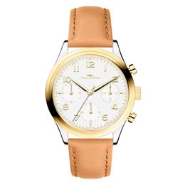 Fynch-Hatton Damen Chronographbraun, Armbanduhren, Quarzuhr, Armbanduhr, Damenuhr, Lederarmband, analog, Stoppfunktion
