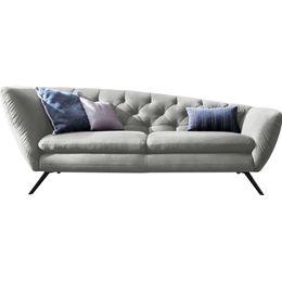 Recamiere Home Affaire, B:223cm H:84cm T:95cm, silber, Samtoptik (100 Polyester), Sofas, "Beatrice", Recamiere links oder rechts, passend zur
