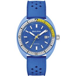 Bulova Damen Quarzuhr, blau, Armbanduhren, Armbanduhr, Herrenuhr, analog, Tag
