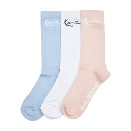 Karl Kani Damen Basicsocken "Karl Kani Damen KA-233-040-1 KK Signature 3-Pack Socks", Gr. 43dusty rose, light blau, wei&szlig;, 80% Cotton, 17% Polyester,