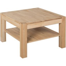 Couchtisch, B:70cm H:46cm T:70cm, beige, VOGL M&Ouml;BELFABRIK, Wohnzimmer, Tische, "Toronto", in 2 Gr&ouml;&szlig;en, mit Ablageboden, teilmassiv, H&ouml;he 46 cm, Made
