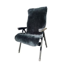&Uuml;berwurf Heitmann Felle, B:60cm L:130cm, grau, Lammfell, Wohndecken, "Lammfell-Auflage f&uuml;r Garten- und Campingst&uuml;hle, Sitzauflage", geschorenes