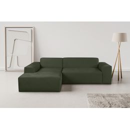 Ecksofa OTTO HOME, B:253cm H:70cm T:188cm, gr&uuml;n, 100% PES, Wohnzimmer, Sofas, "Zeus-L modern & zeitlos, Breite 253 cm, bequemes Sofa", Curvy Trend
