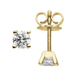 Jobo Damen Paar Ohrstecker "Ohrringe Diamantohrringe Solit&auml;r 4,4 mm", SI = kleine Einschl&uuml;sse, Diamanten Gelbgold 585gelbgold 585, Diamanten,