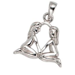 Sternzeichenanh&auml;nger Jobo "Anh&auml;nger Sternzeichen", silber 925, Schmuckanh&auml;nger, Damen, Zwilling, Silber 925 (Sterlingsilber), 925 Silber rhodiniert