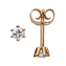 Jobo Damen Paar Ohrstecker "Ohrringe Ros&eacute;goldohrringe Solit&auml;r 4 mm", SI = kleine Einschl&uuml;sse, Diamanten Ros&eacute;gold 585ros&eacute;gold 585, Diamanten, Ros&eacute;gold